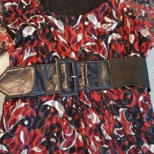 Style & Co. | Tops | A Gorgeous Red And Black Belted Blouse | Poshmark